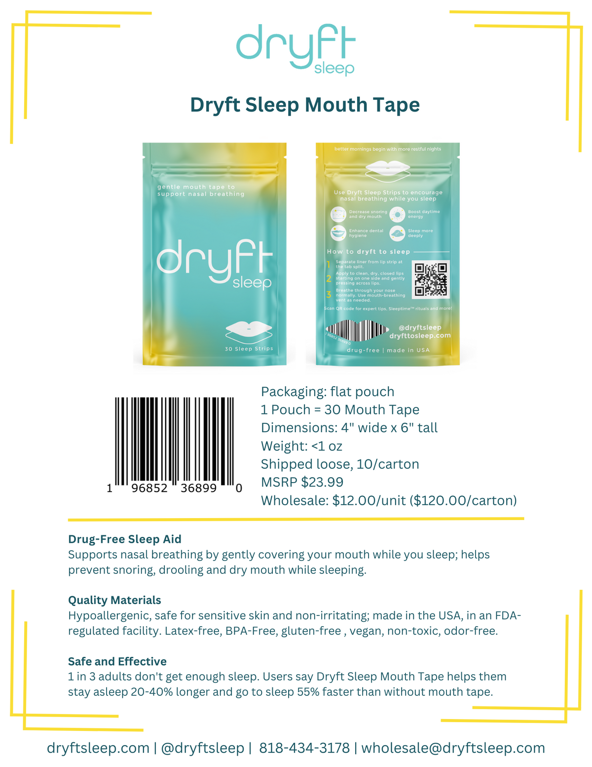 Wholesale Mouth Tape | Dryft Sleep | Dryft Sleep